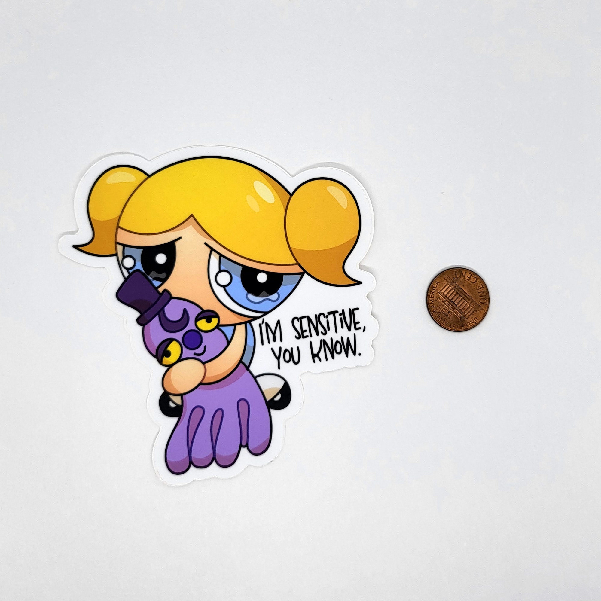 Bubbles Powerpuff Girls Cute Funny Sticker I'm Sensitive - Etsy Australia