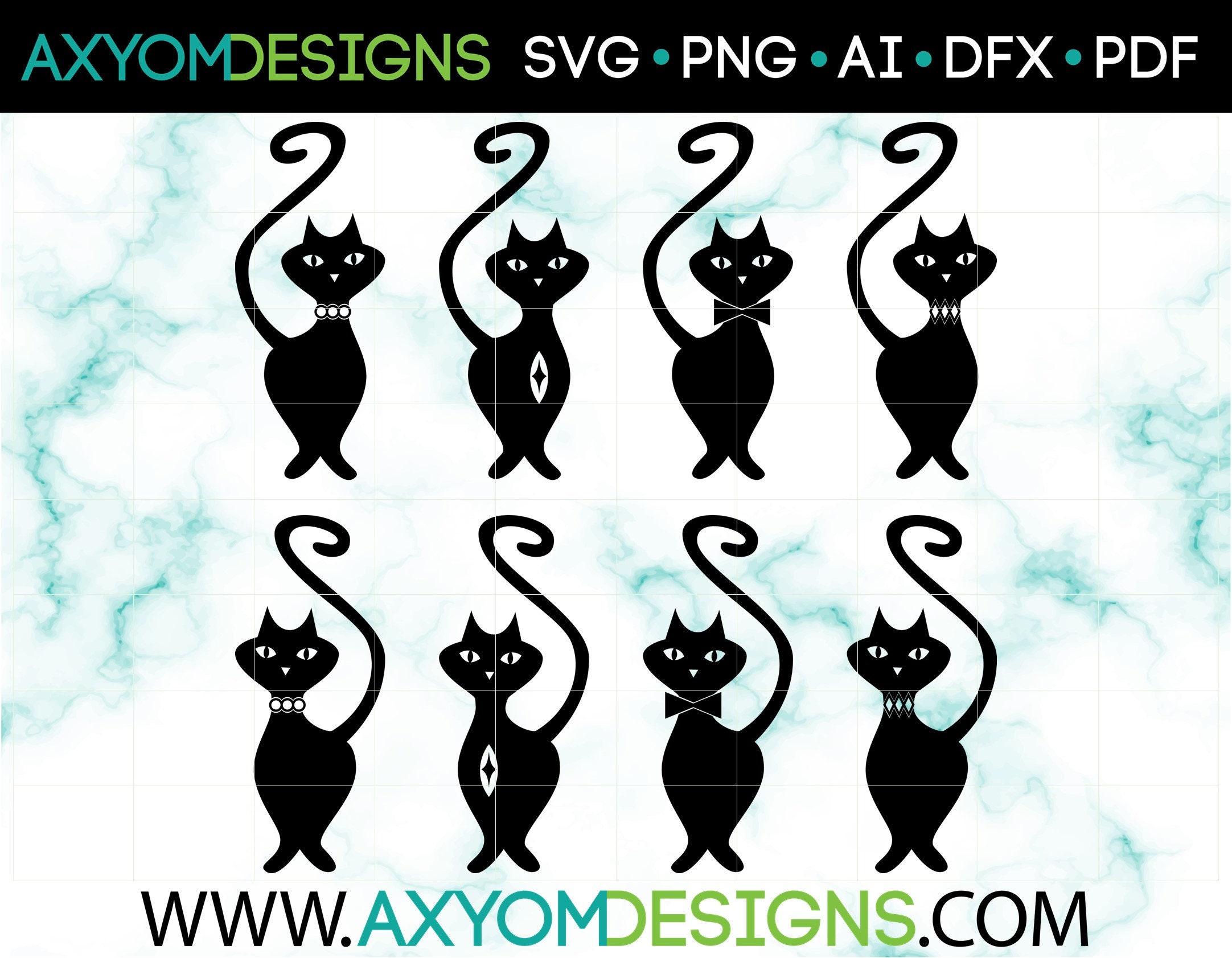 Mid Century Modern Atomic Cats SVG Cricut Cut Files Retro | Etsy