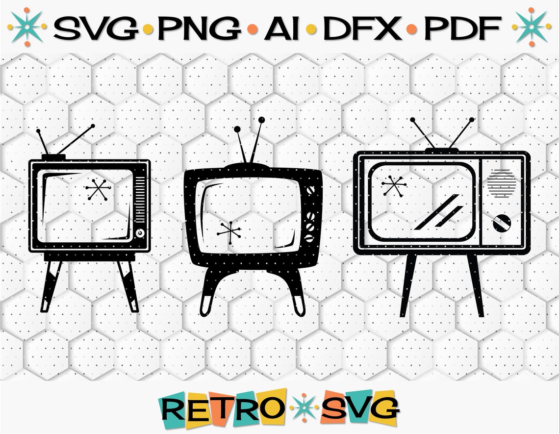 Mid Century Modern Televisions SVG Vintage Television Svg - Etsy