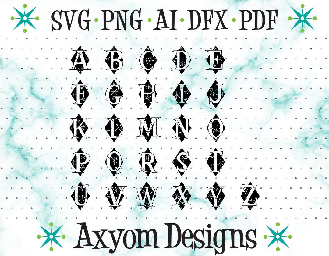 Mid Century Modern Atomic Alphabet SVG, Cricut Cut File, Laser Retro ...