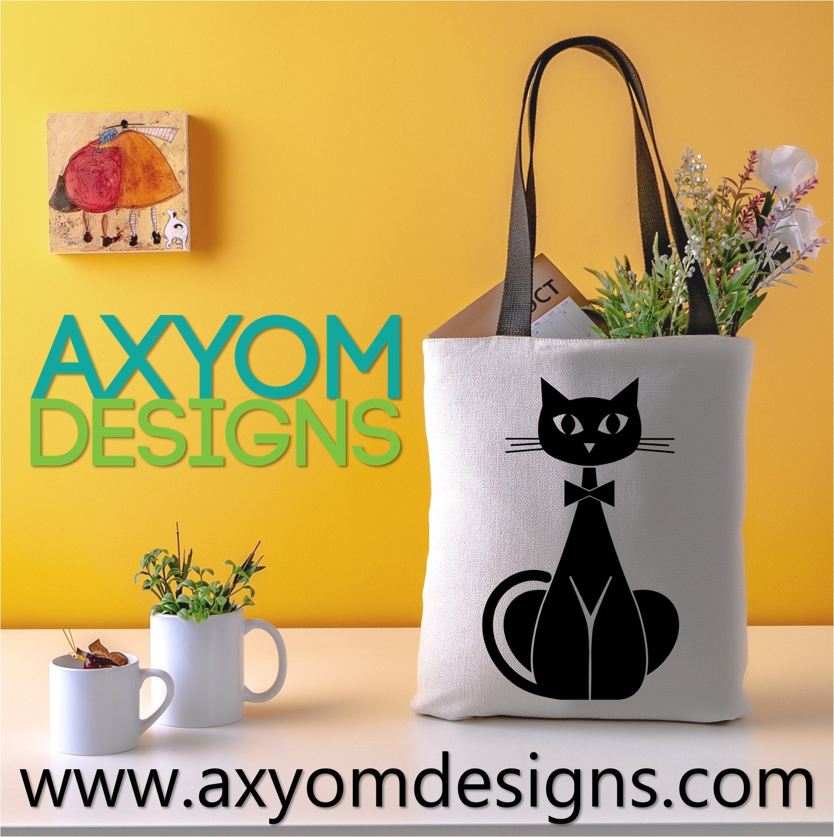 Mid Century Modern Atomic Cats SVG Cricut Cut Files Retro | Etsy