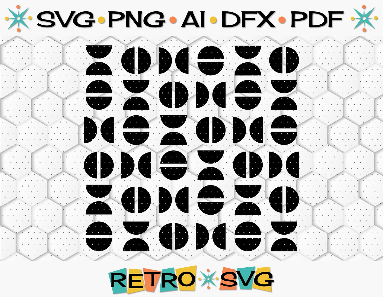 Mid Century Modern Pattern SVG Cricut Cut File Retro - Etsy