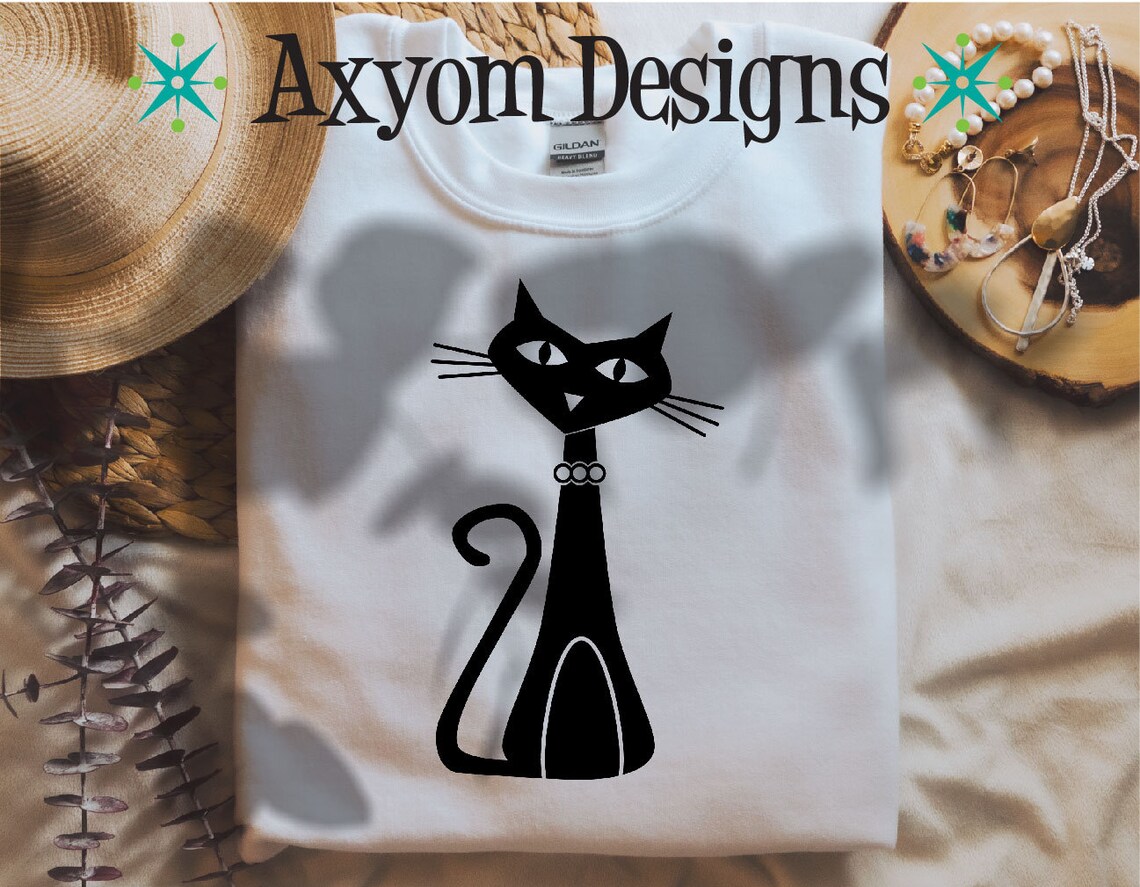 Mid Century Modern Atomic Cats SVG, Cricut Cut Files, Retro Kitty ...