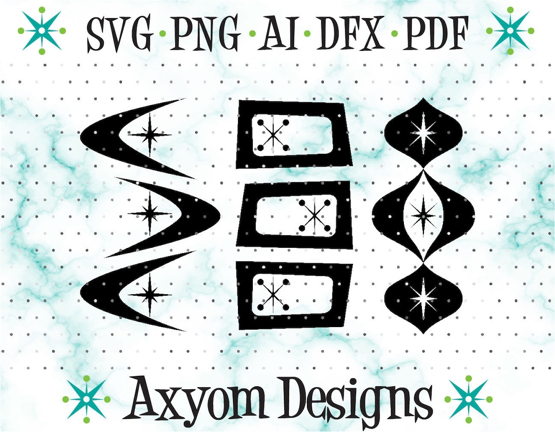 Mid Century Modern Atomic Art SVG, Cricut Cut File, Laser Retro Art ...
