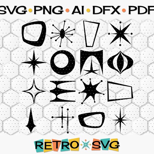 Mid Century Modern Atomic Art SVG Cricut Cut File Laser | Etsy