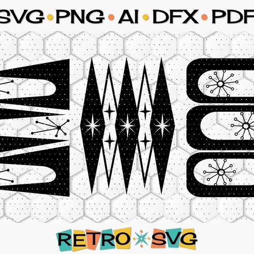 Mid Century Modern Atomic Art SVG Cricut Cut Files Laser - Etsy