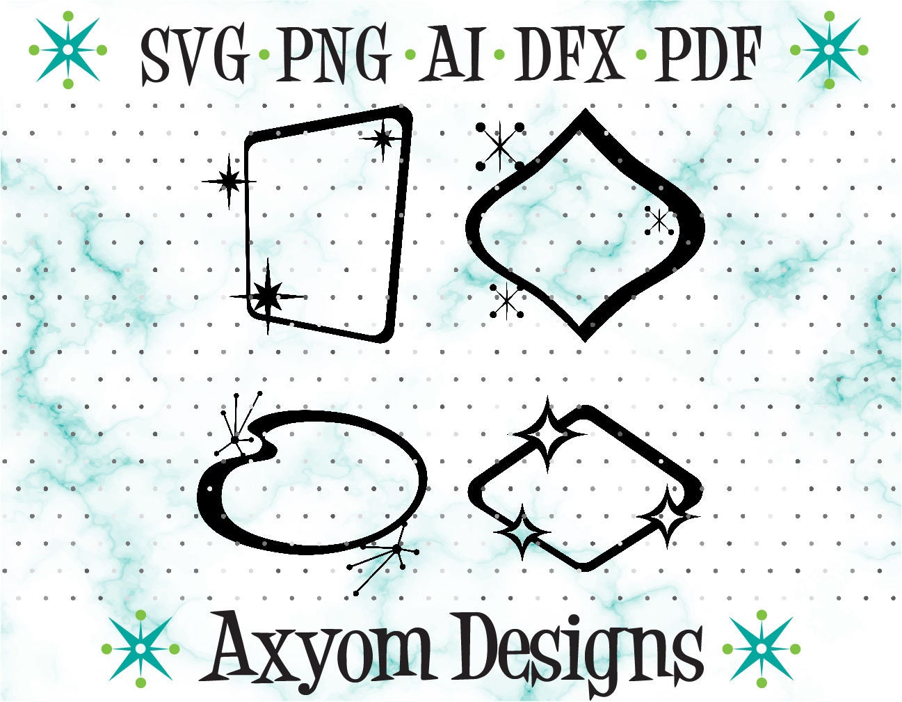 Mid Century Modern Frame Bundle SVG, Cricut Cut Files, Laser Cut File ...