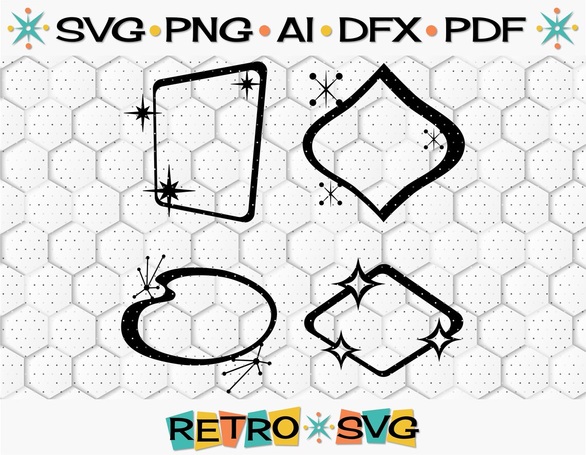 Mid Century Modern Frame Bundle SVG Cricut Cut Files Laser | Etsy