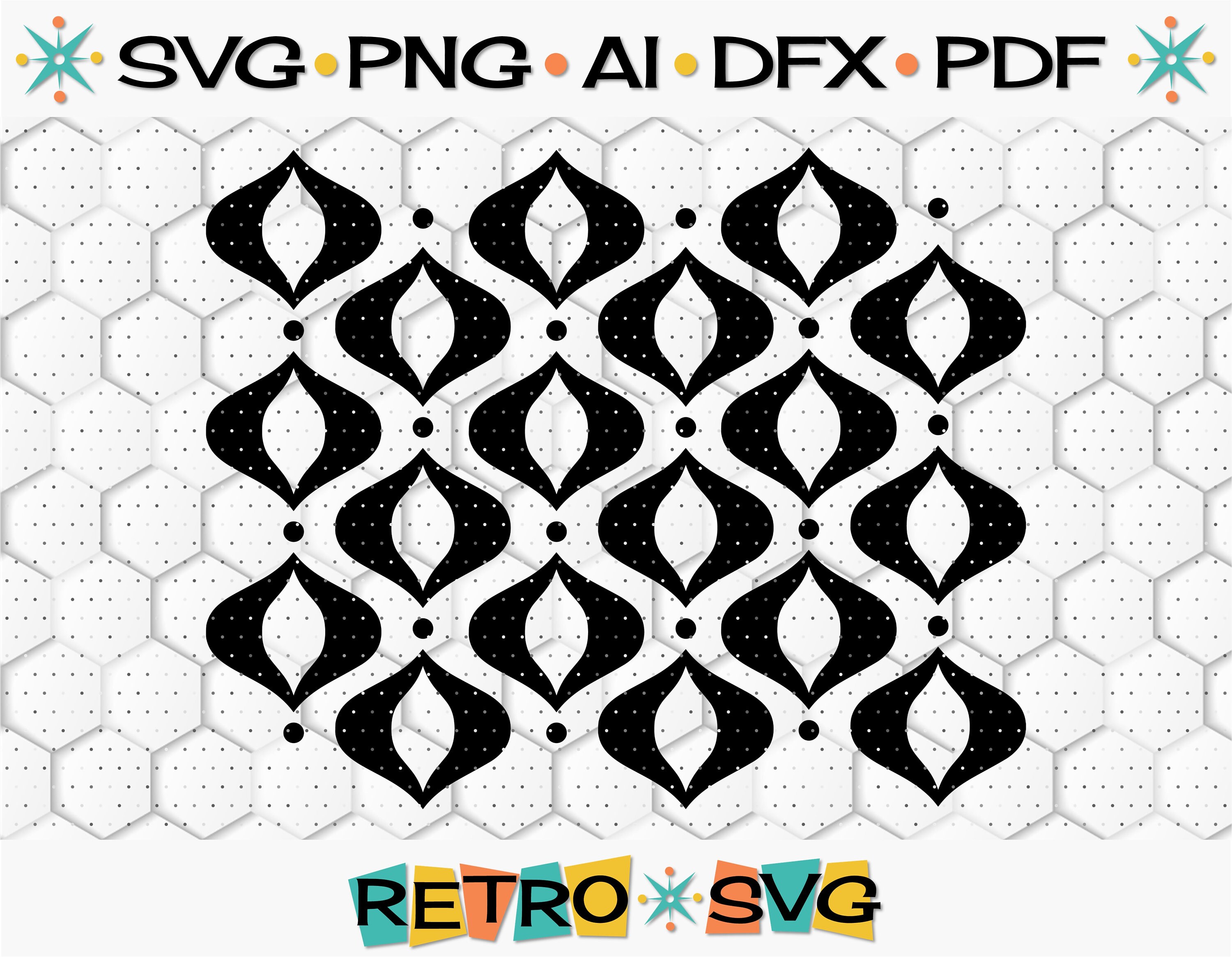 Mid Century Modern Pattern SVG Cricut Cut Files Laser - Etsy