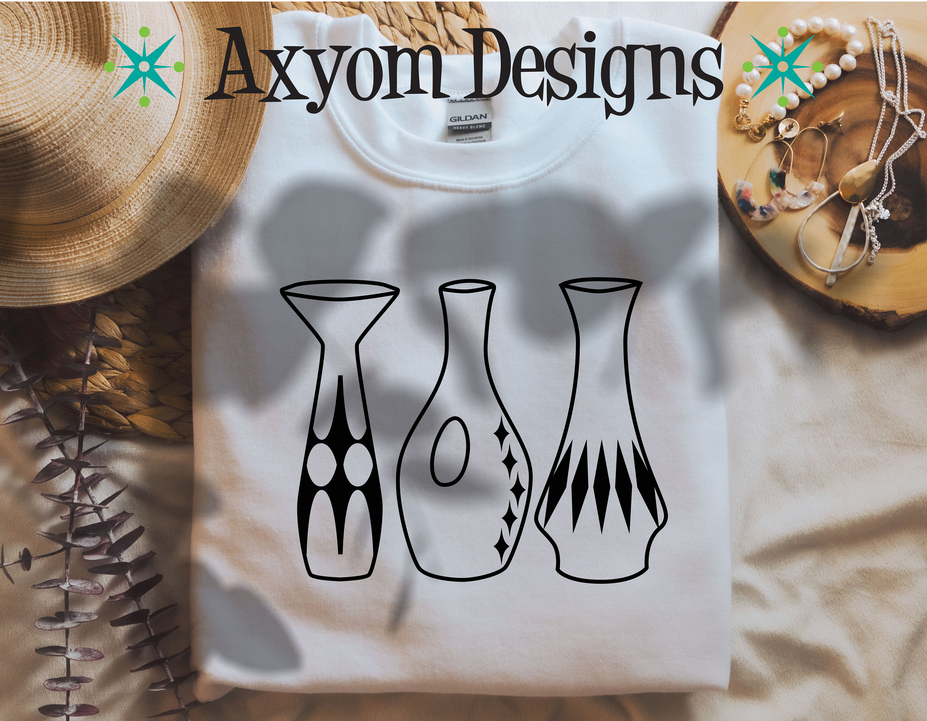 Mid Century Modern Vases SVG, Cricut Cut Files, Retro Vase, Vase PNG ...