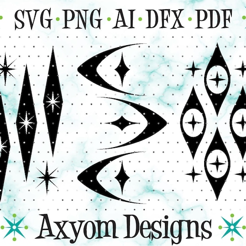 Retro Franciscan Atomic Starburst SVG PNG Mid Century Modern - Etsy