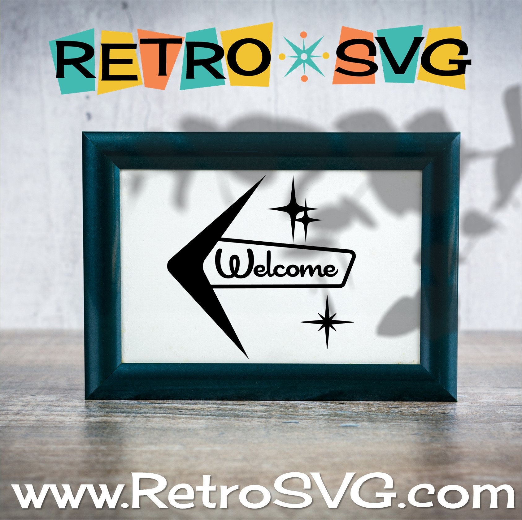 Mid Century Modern Welcome SVG Cricut Atomic Starburst Svg - Etsy