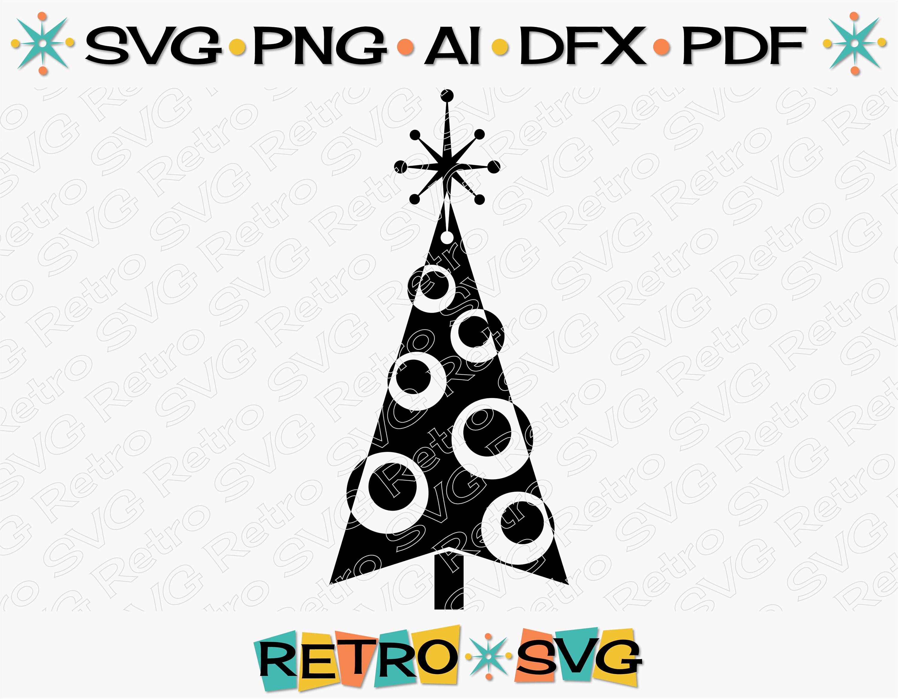 MCM Christmas Tree SVG Mid Century Modern Atomic Svg MCM - Etsy