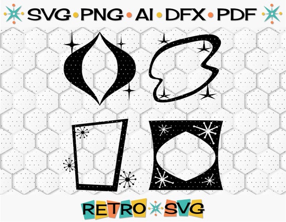 Mid Century Modern Frame Bundle SVG Cricut Cut Files Laser | Etsy