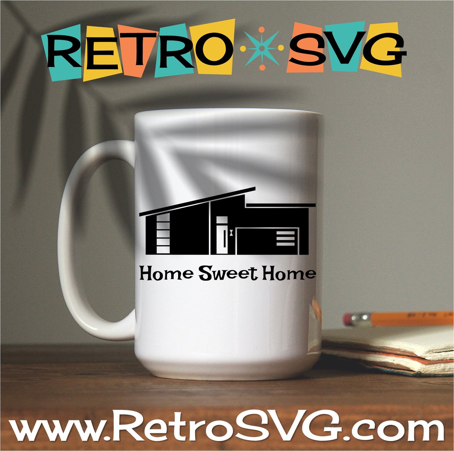 MCM Houses SVG Cricut SVG Cut Files Mid Century Modern Home - Etsy