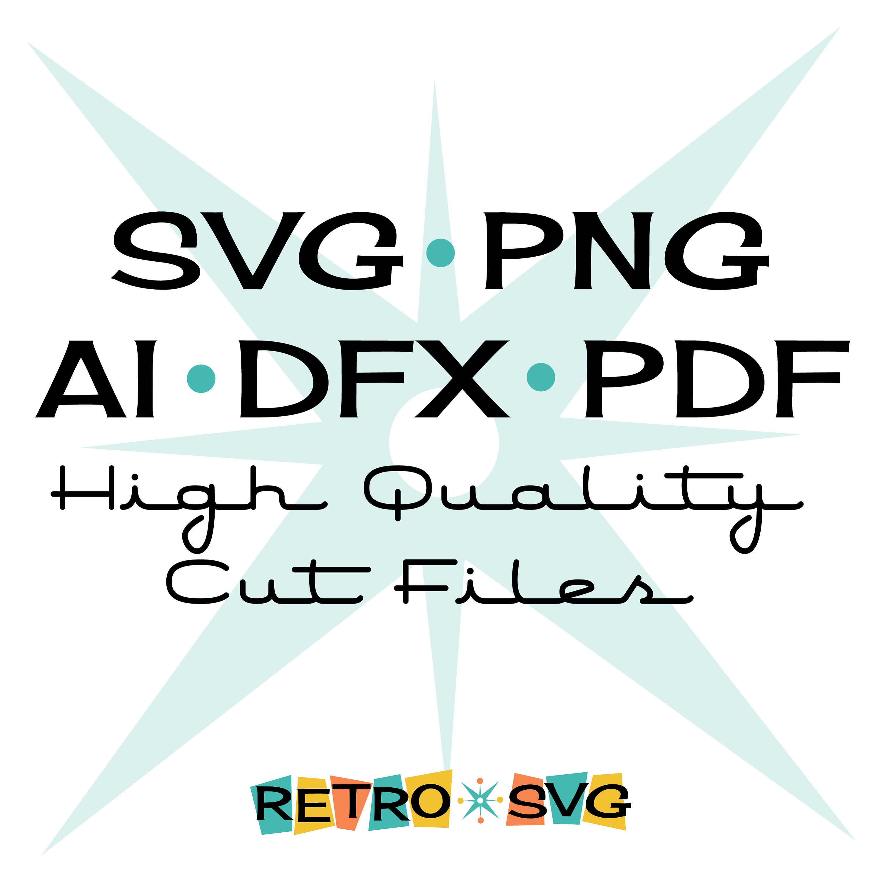 Mid Century Modern Atomic Shapes SVG Cricut Cut Files Laser | Etsy