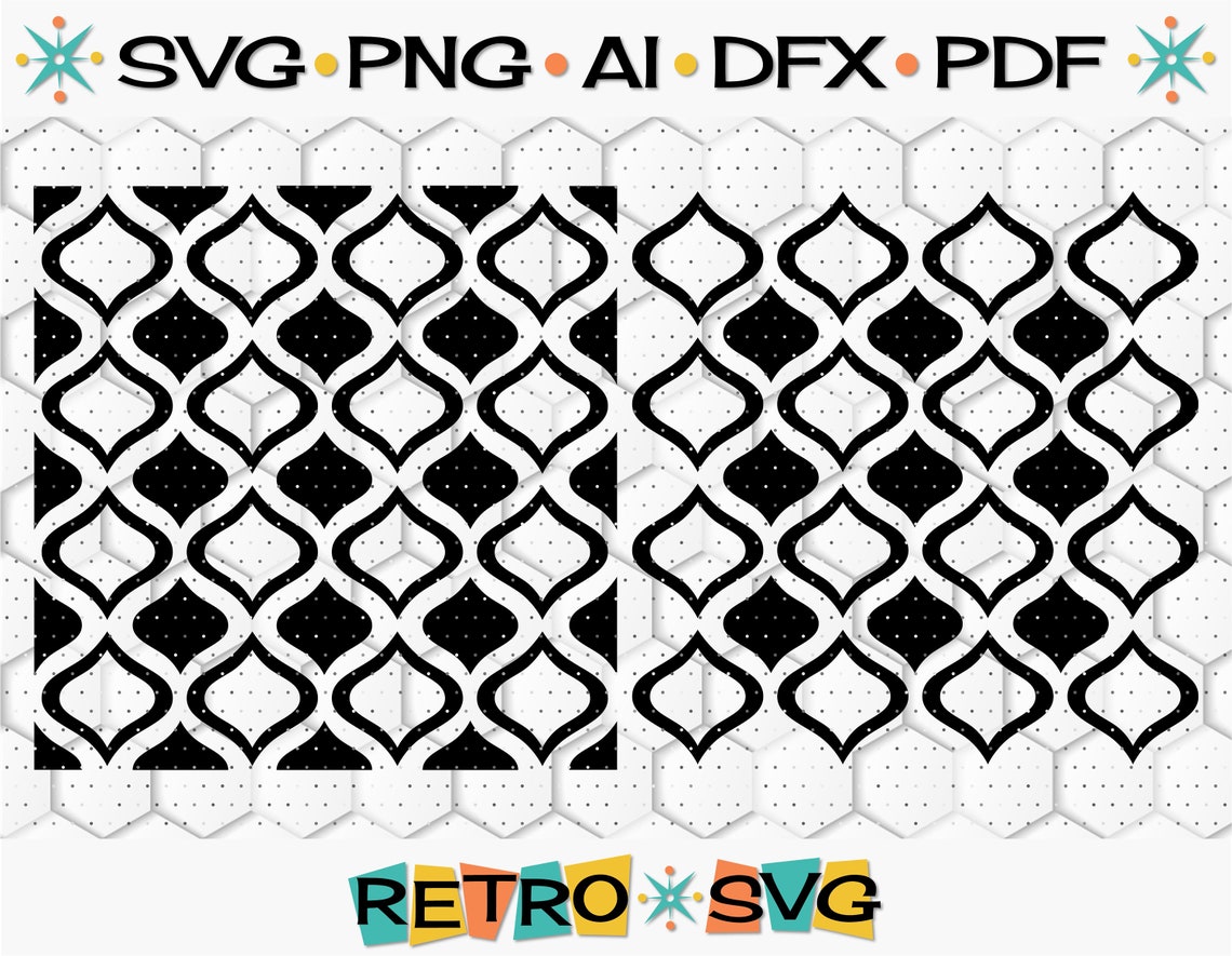 Mid Century Modern Pattern SVG Cricut File Retro Repeat - Etsy