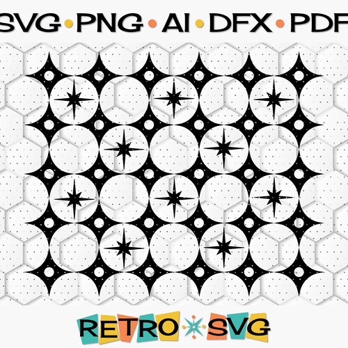 Mid Century Modern Pattern SVG Cricut Cut Files Laser - Etsy
