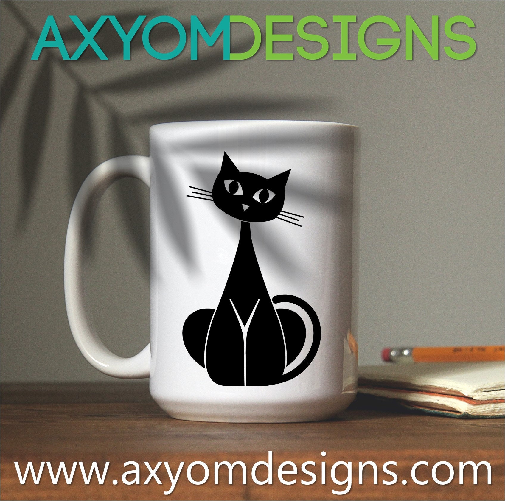 Mid Century Modern Atomic Cats SVG Cricut Cut Files Retro | Etsy