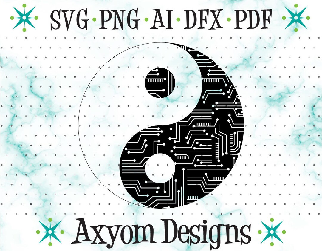 Yin Yang Circuit SVG, Spirituality Meets Science, Yin Yang Svg, Cricut ...