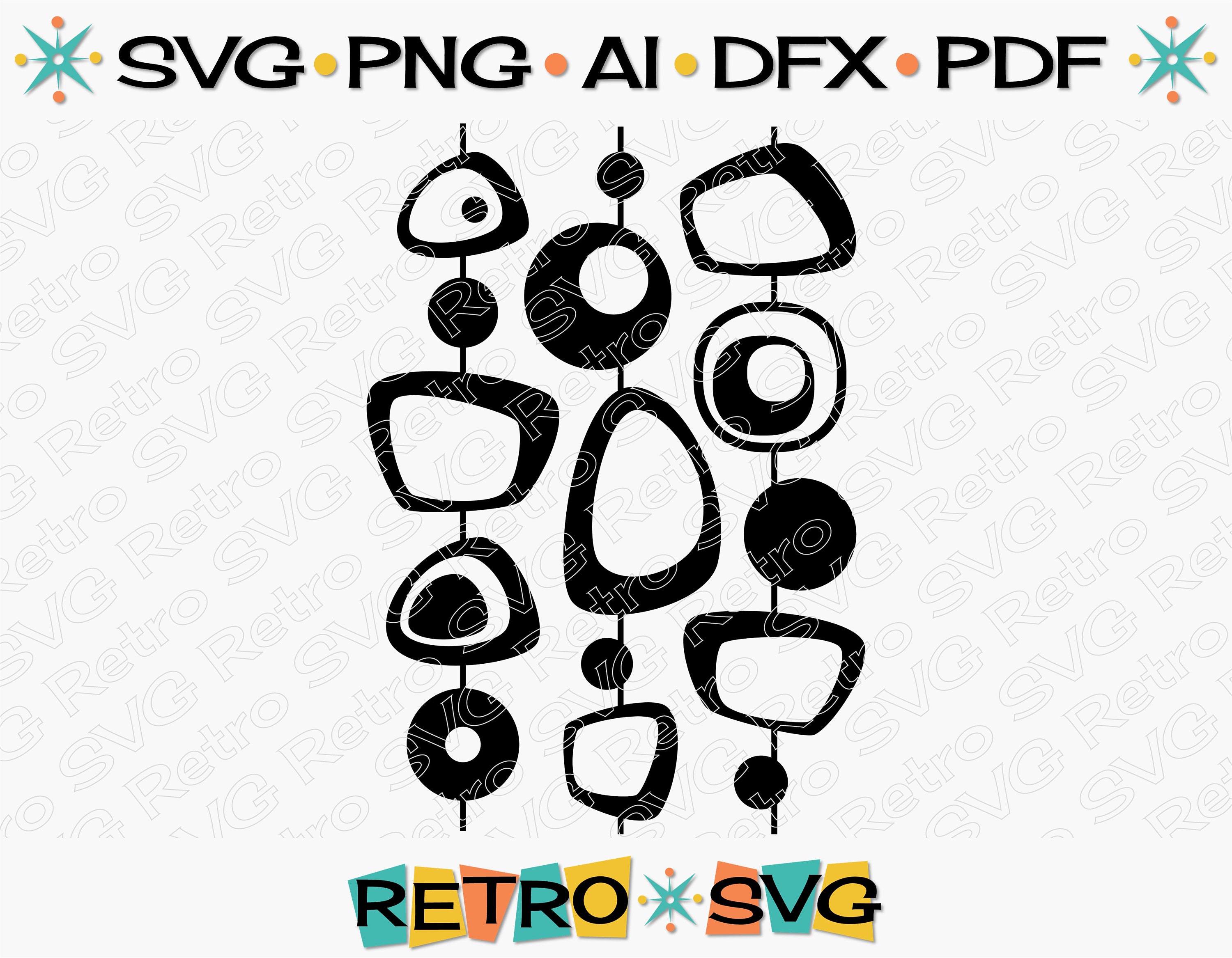Mid Century Modern Pattern SVG Cricut Cut File Retro - Etsy Canada