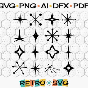 Mid Century Modern Atomic Starburst SVG Cricut Cut Files - Etsy