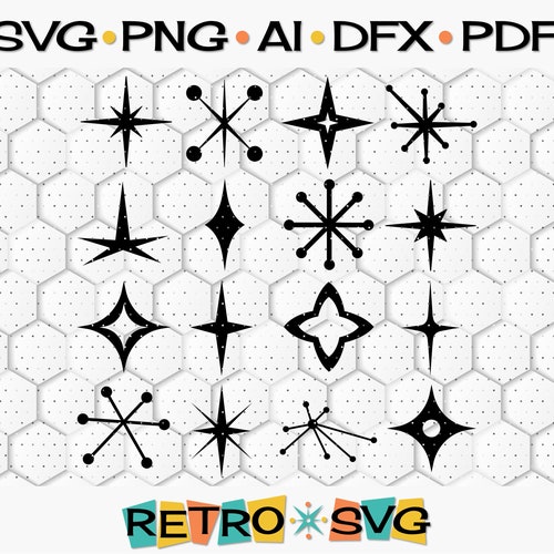 Mid Century Modern Atomic Art SVG Cricut Cut File Laser | Etsy