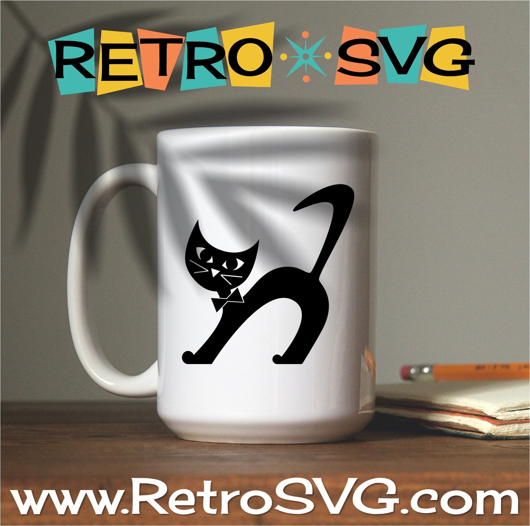 Mid Century Modern Atomic Cats SVG Cricut Cut File Retro - Etsy