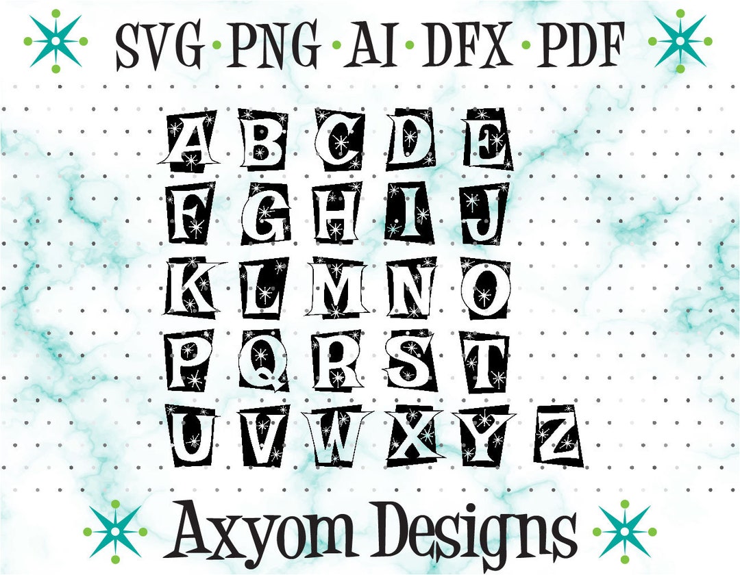 Mid Century Modern Atomic Alphabet SVG, Cricut Cut File, Laser Retro ...