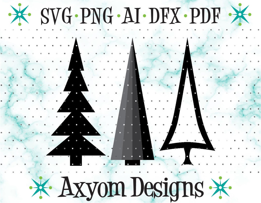 MCM Christmas Tree SVG, Mid Century Modern Atomic Art Svg, MCM Pine ...