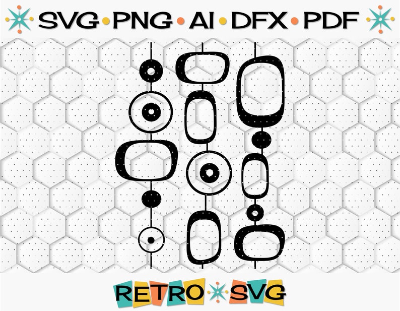 Mid Century Modern Pattern SVG Cricut Cut File Retro - Etsy
