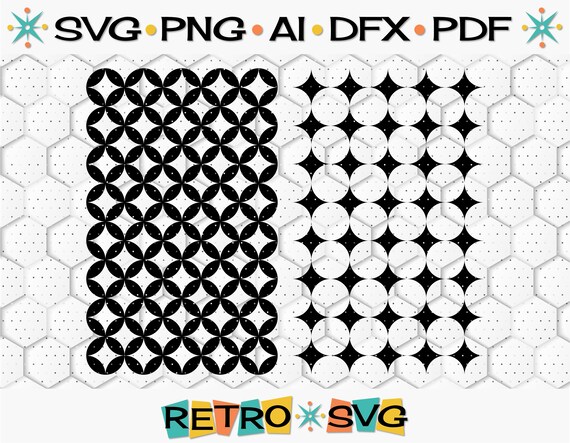 Mid Century Modern Pattern SVG Cricut Cut Files Laser | Etsy