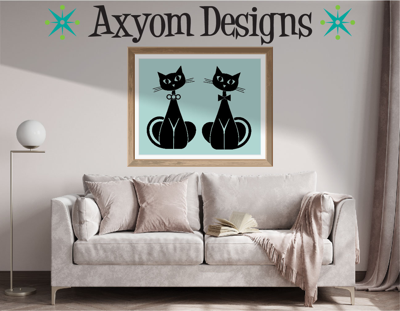 Mid Century Modern Atomic Cats SVG, Cricut Cut Files, Retro Kitty ...