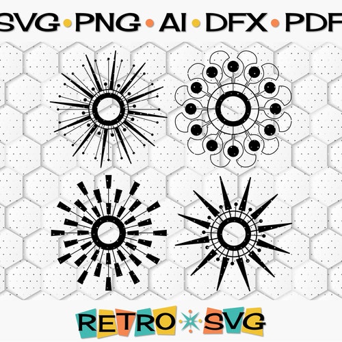 Mid Century Modern Pattern SVG Cricut Cut File Retro - Etsy