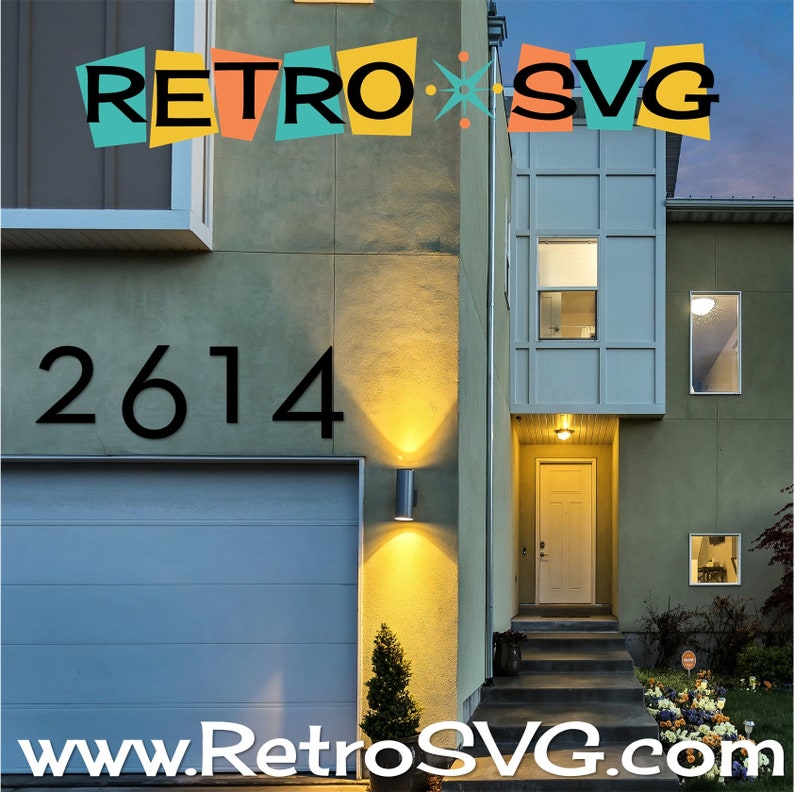 Mid Century Modern House Numbers SVG Cricut Retro Numbers | Etsy Canada