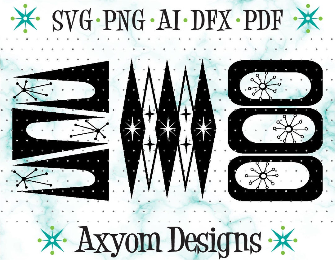 Mid Century Modern Atomic Art SVG, Cricut Cut File, Laser Retro Art ...