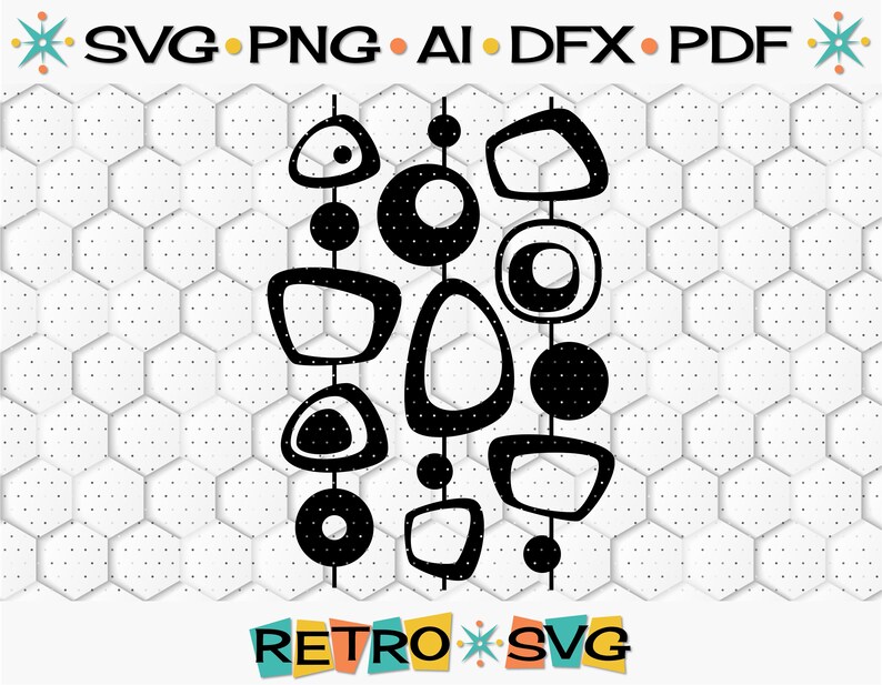 Mid Century Modern Pattern SVG Cricut Cut File Retro - Etsy