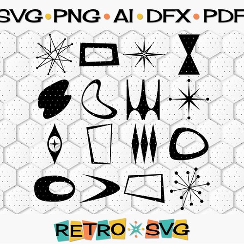 Mid Century Modern Atomic Art SVG Cricut Cut File Laser | Etsy