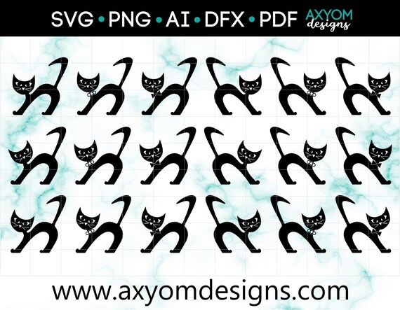 Mid Century Modern Atomic Cats SVG Cricut Cut File Retro | Etsy