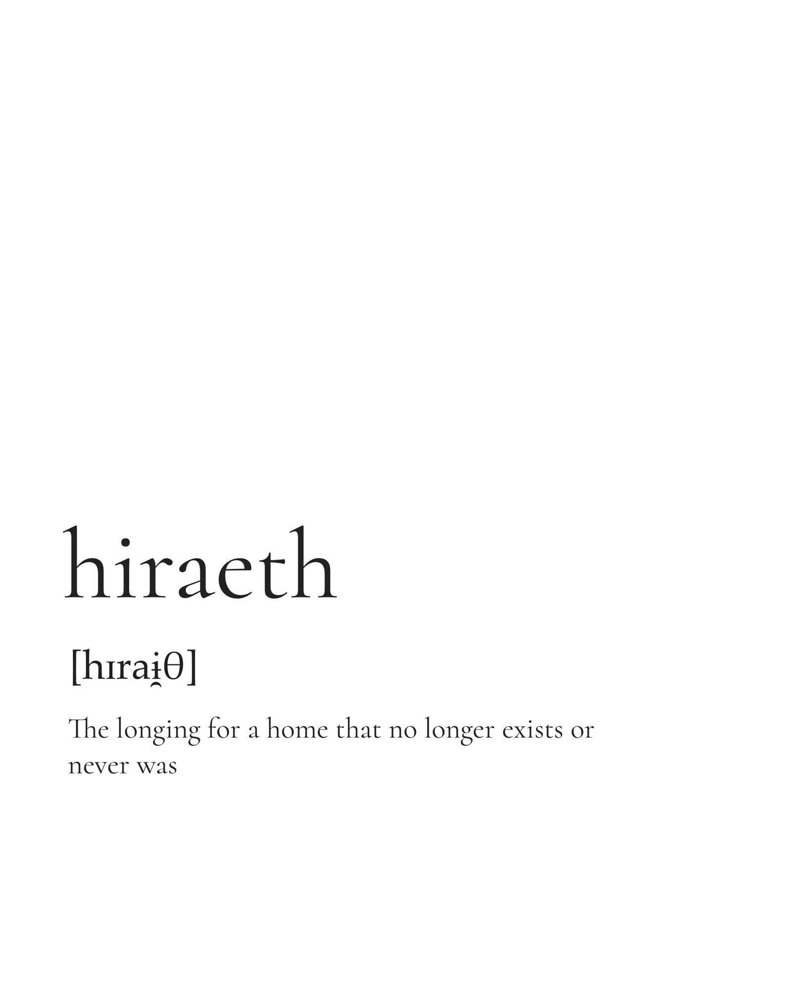 Welsh Word “hiraeth” English Translation | Dictionary Definition ...