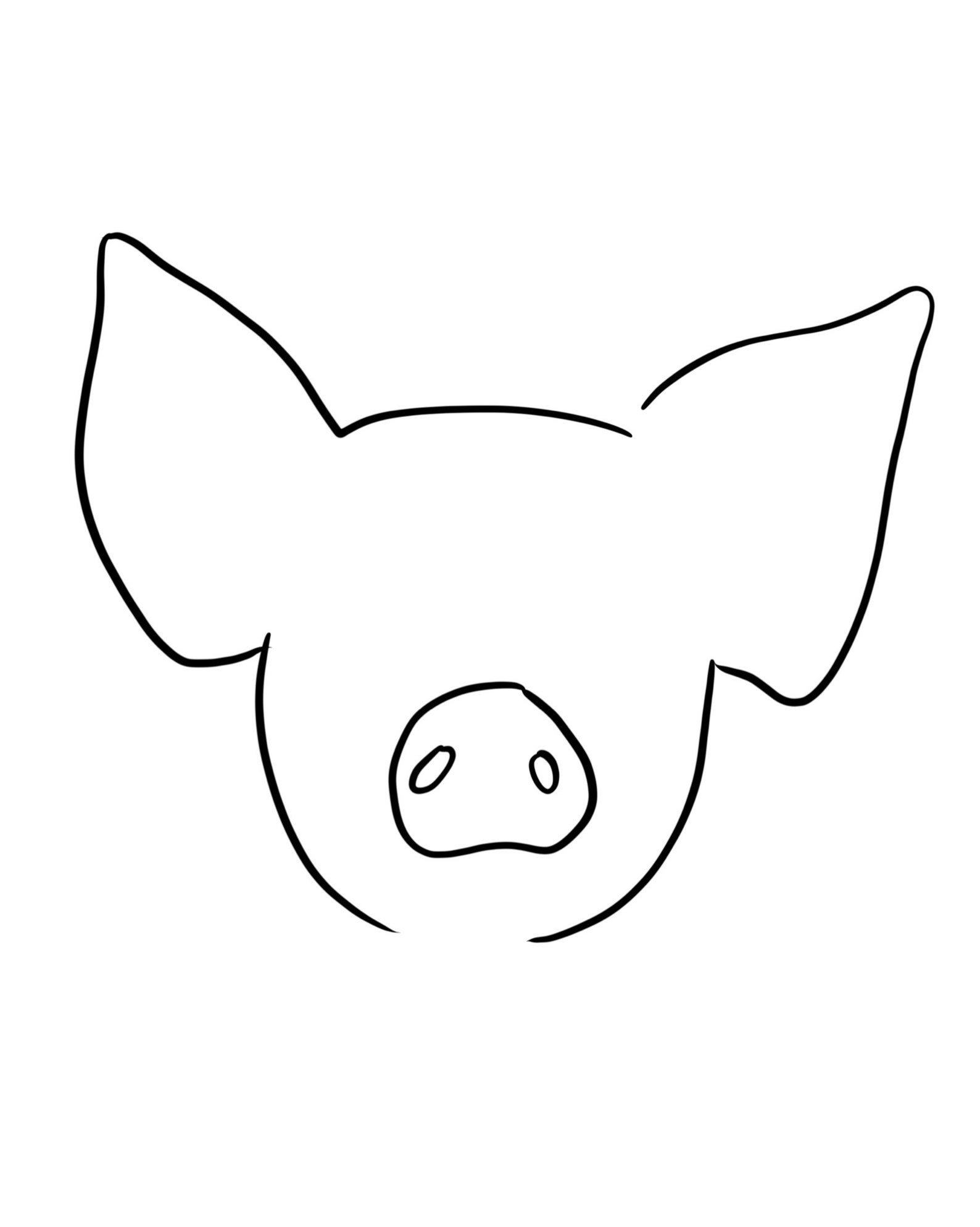 Minimalist Line Art Pig Drawing | Digital Download Printable With ...