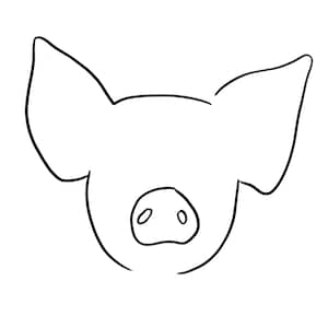 Minimalist Line Art Pig Drawing | Digital Download Printable With ...