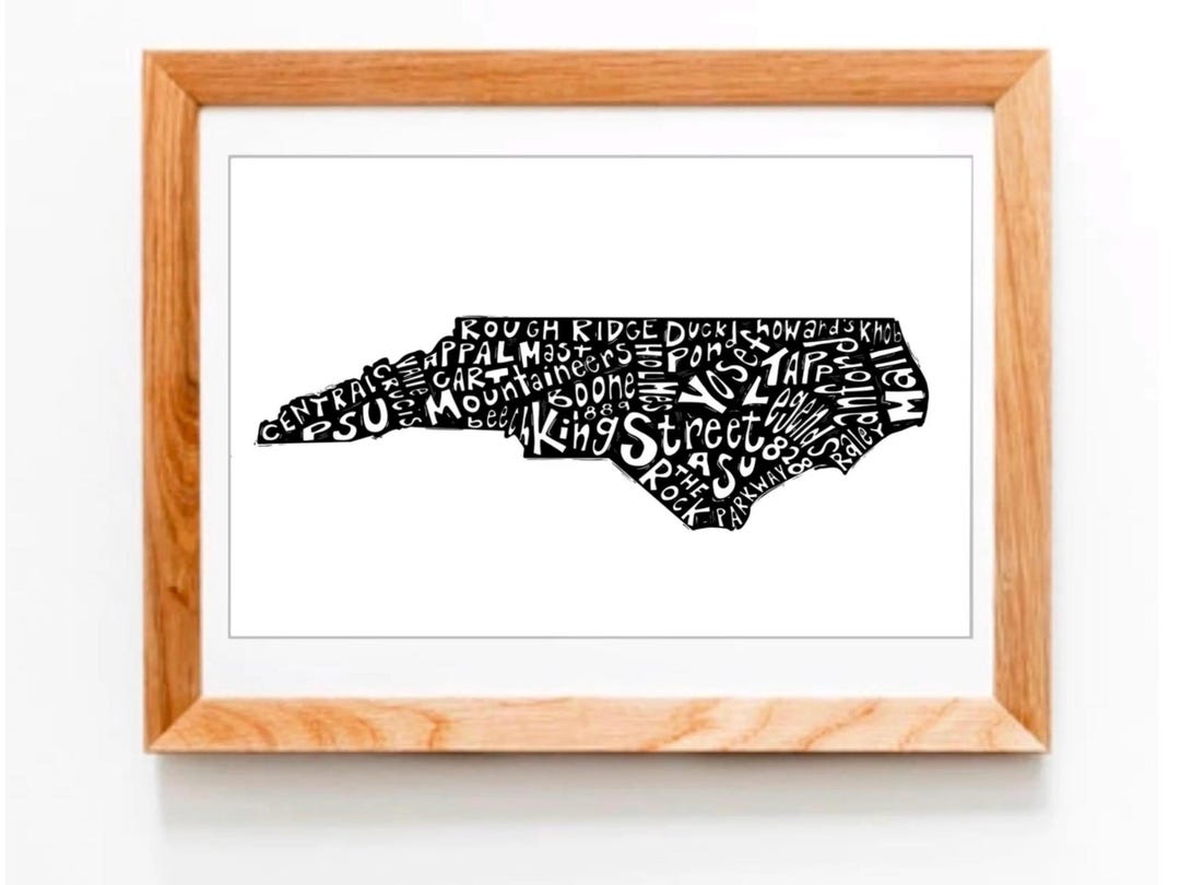 Boone NC Block Print Style Digital Download | Appalachian State Wall ...