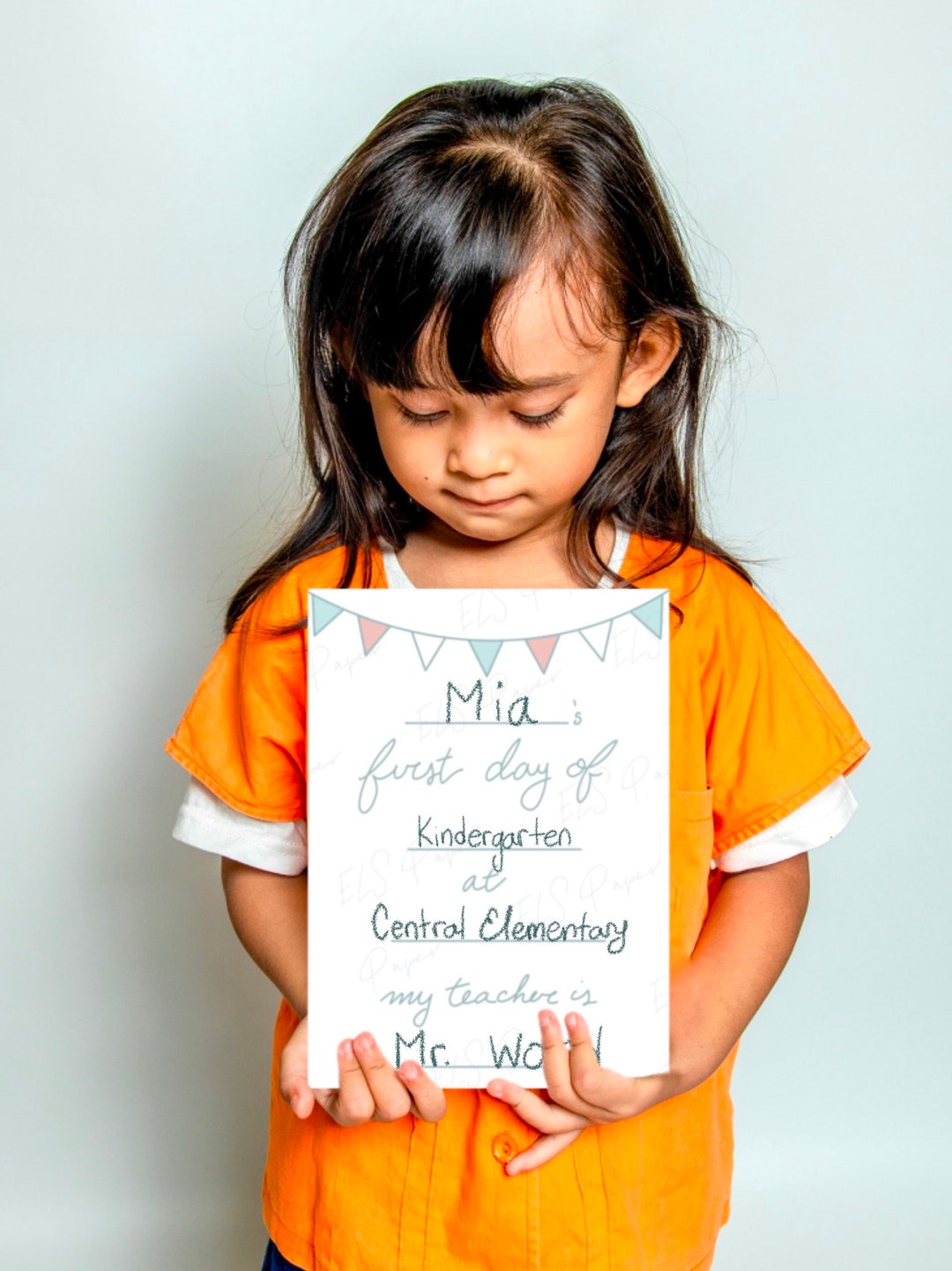 Back to School My First Day Sign | Digital Download Blank Pastel Color ...