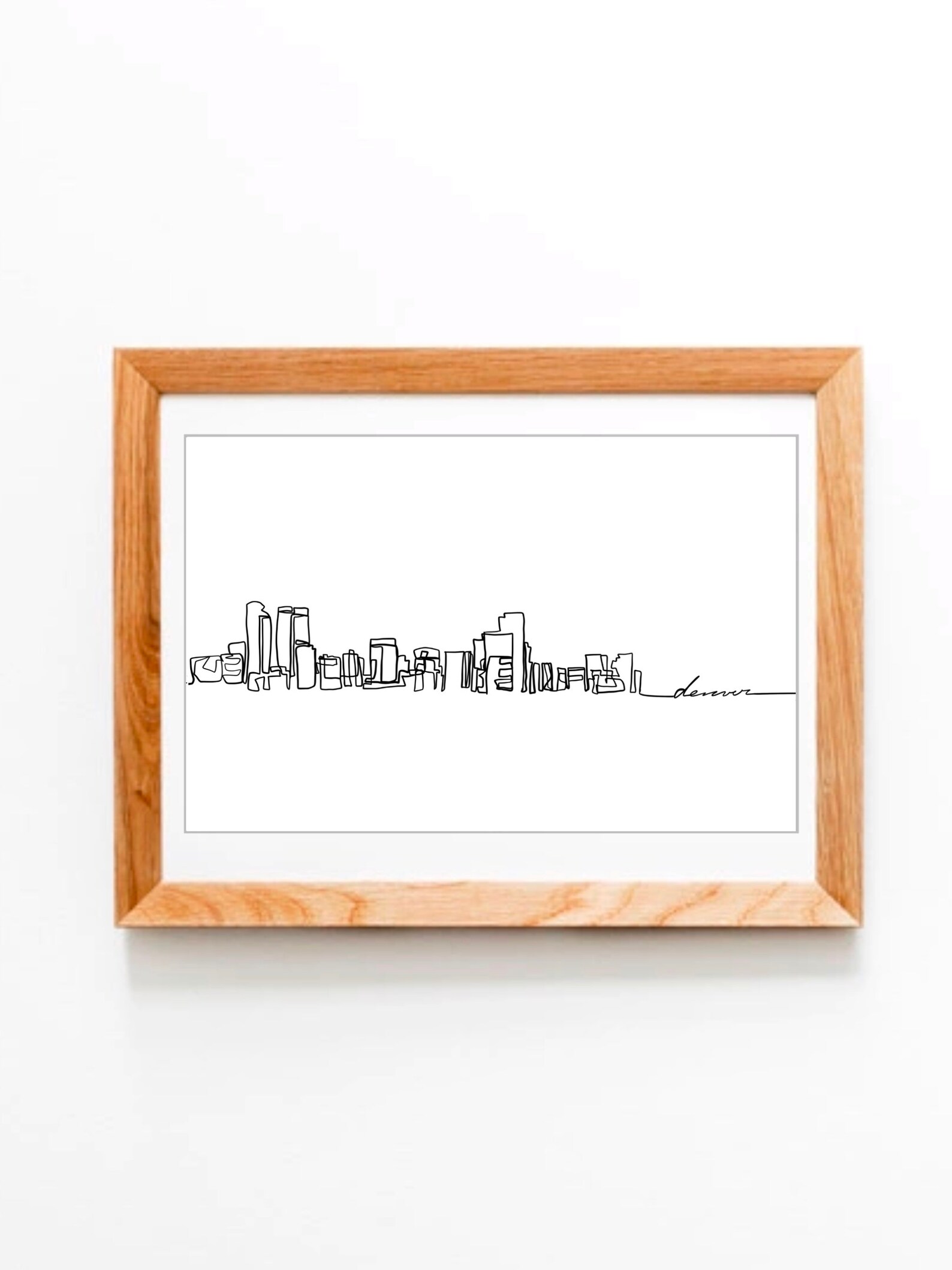 Denver City Skyline Drawing | Hand Drawn Single Line | Minimalist Wall ...
