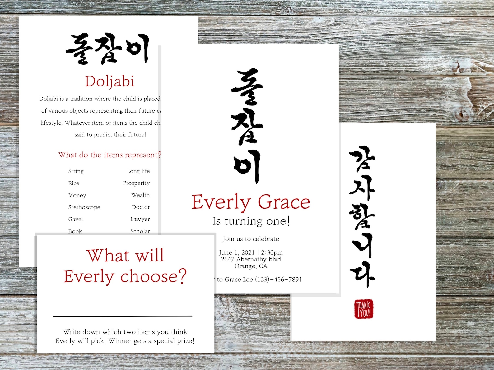 Korean Doljabi Party Set Doljanchi First Birthday Baby Dohl - Etsy