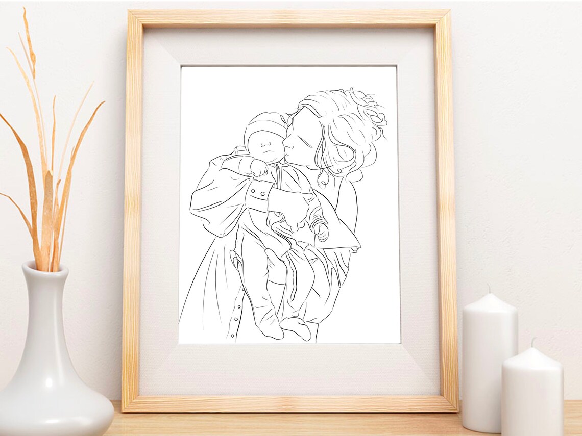 Custom Line Drawing Printable | Simple Minimalist Home Decor | Digital ...
