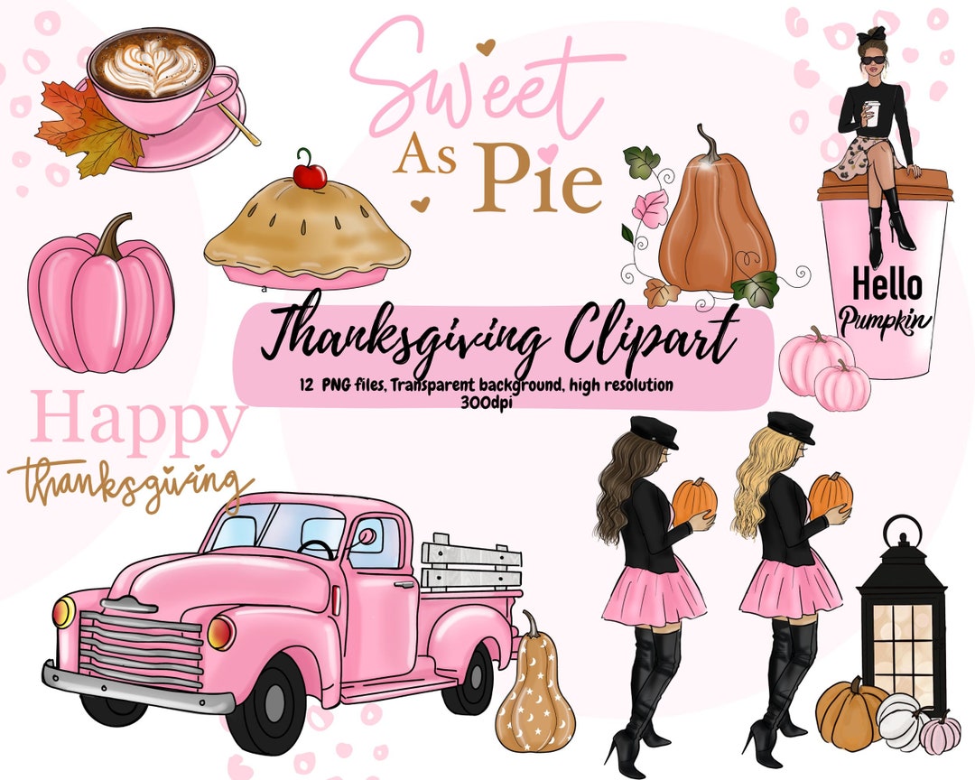 Thanksgiving Clipart Illustration Set, Thanksgiving Graphics Goodnotes ...