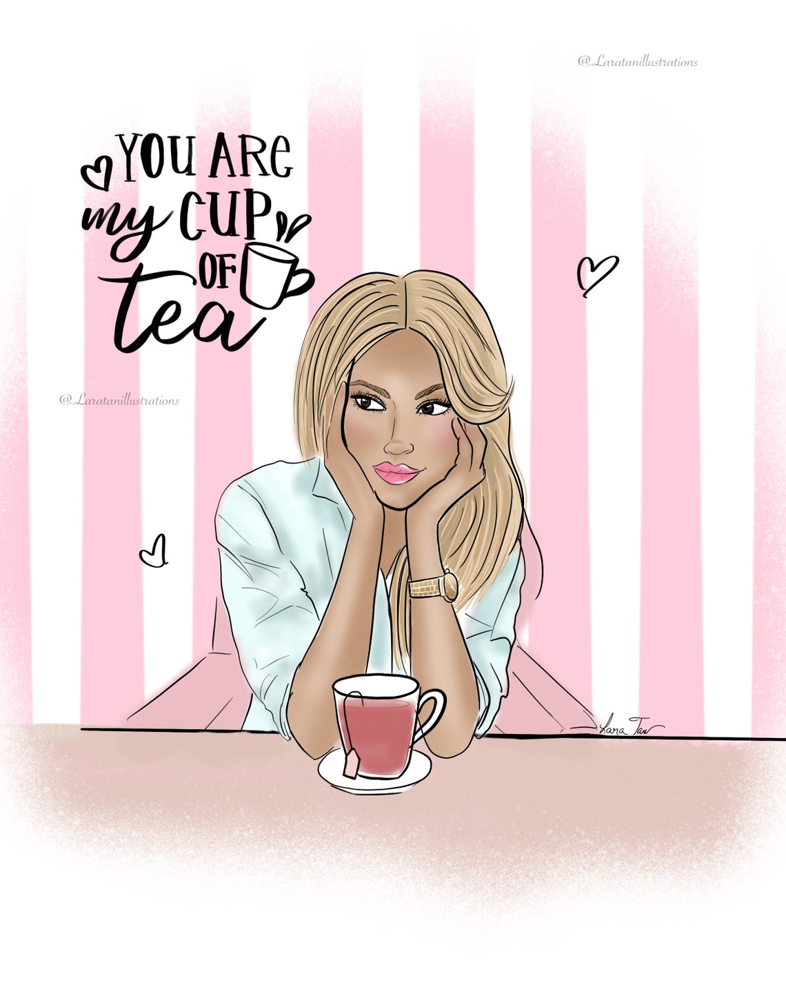 Customized Illustration Cup of Tea Lover Glossy Mug - Etsy