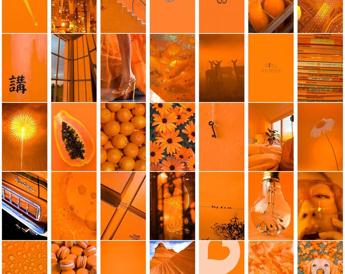 Orange Aesthetic Photo Collage Kit, (DIGITAL DOWNLOAD) 100 PCS, Orange ...